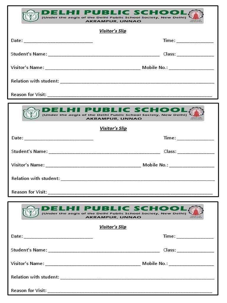 Visitors Slip | PDF