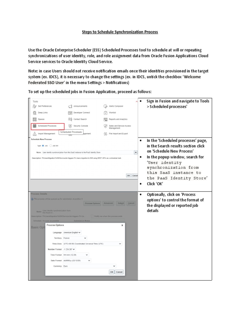 Schedule Synchronization From Fusion Applications To Oracle IDCS | PDF | Cloud Computing ...