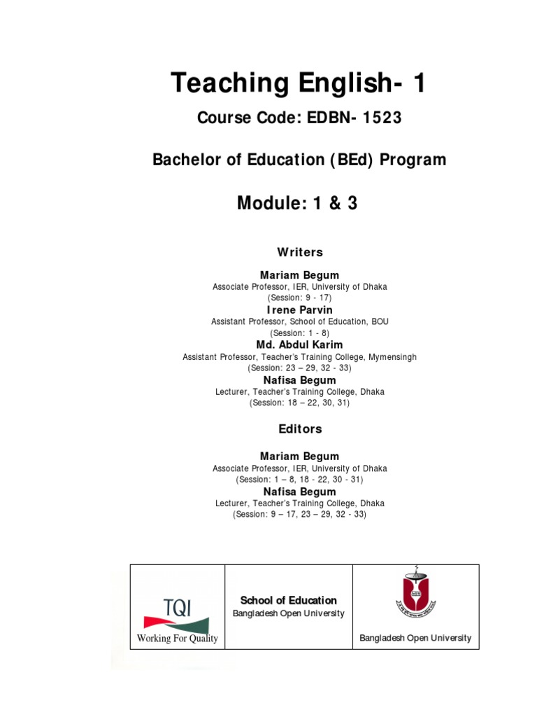 Soe Edbn 1523 Teaching Eng 1 | PDF | English As A Second Or Foreign ...