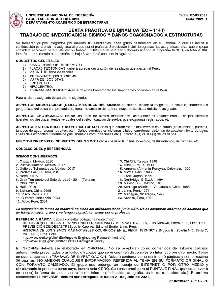 Practica6 I 2021 1 | PDF | Temblores | Tsunami