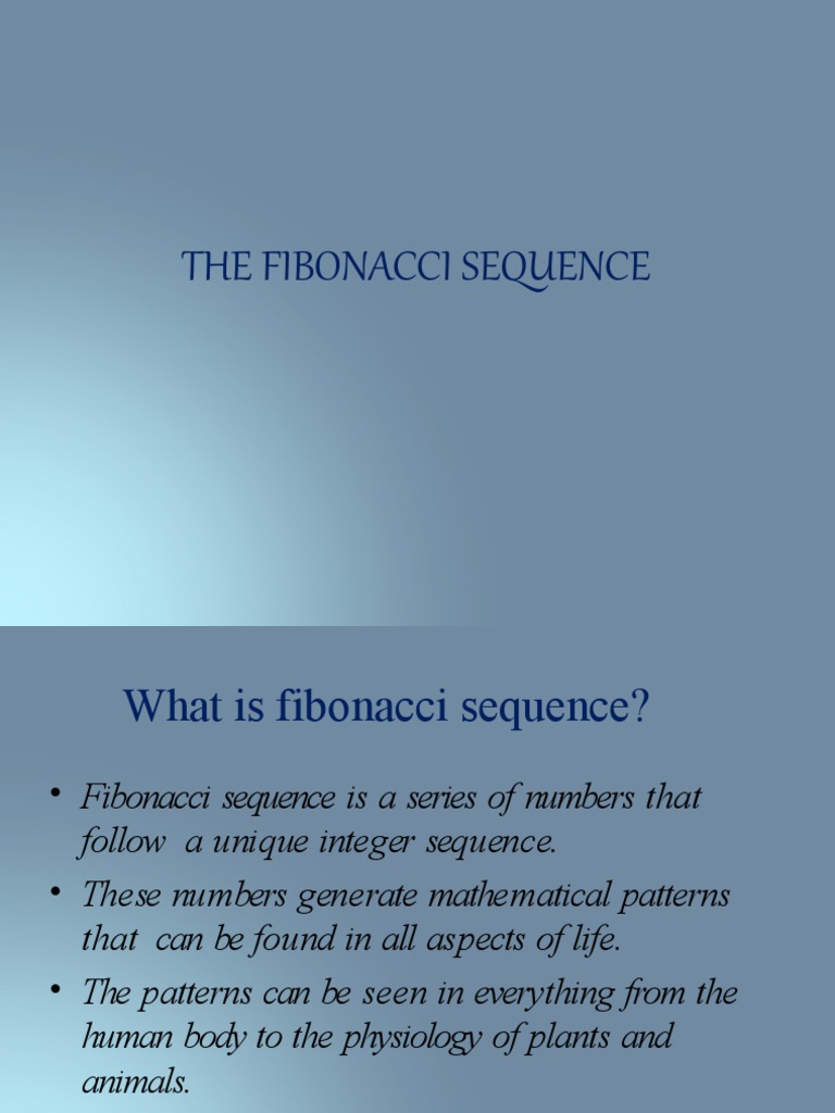 The Fibonacci Sequence | PDF | Sequence | Numbers