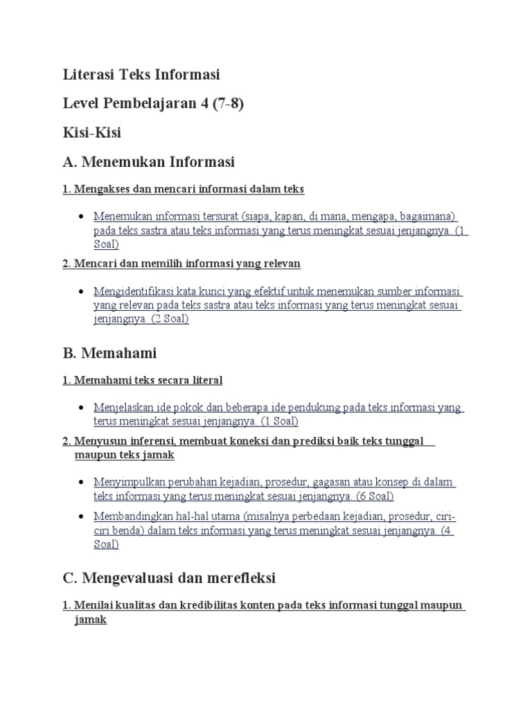 Literasi Teks Informasi | PDF