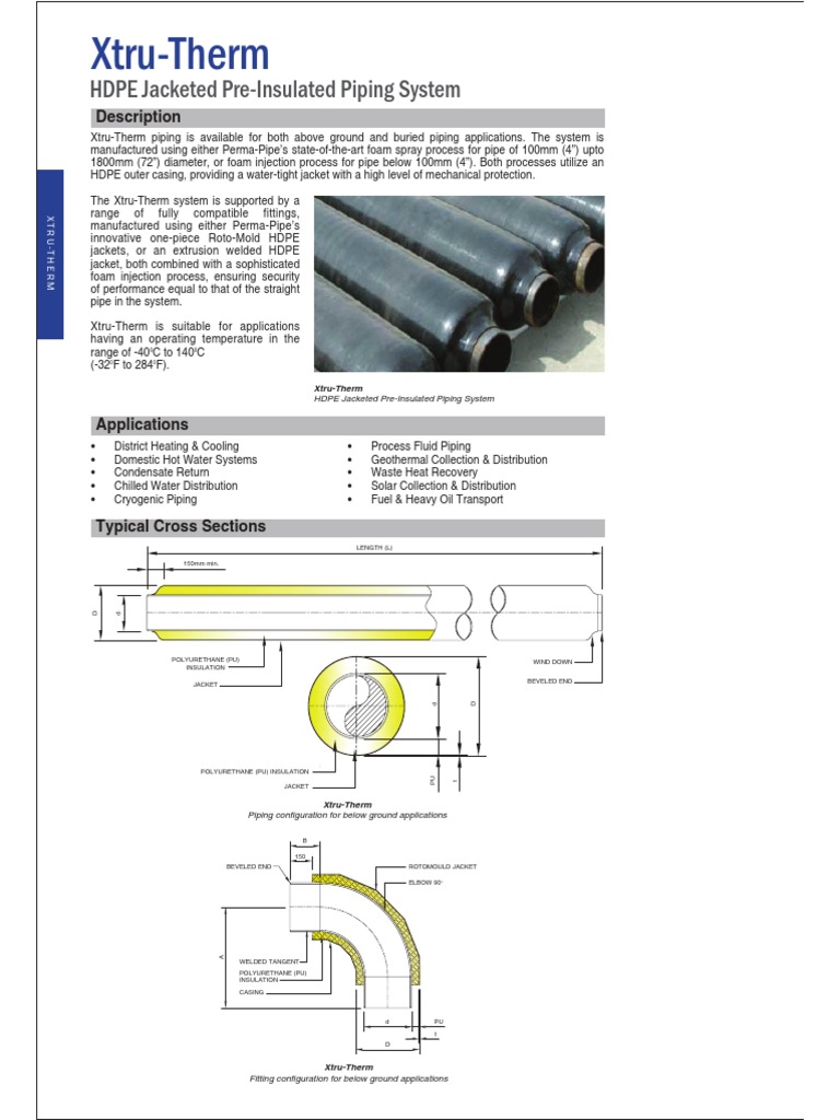 Xtru-Therm Data Sheet | PDF | Thermal Insulation | Pipe (Fluid Conveyance)