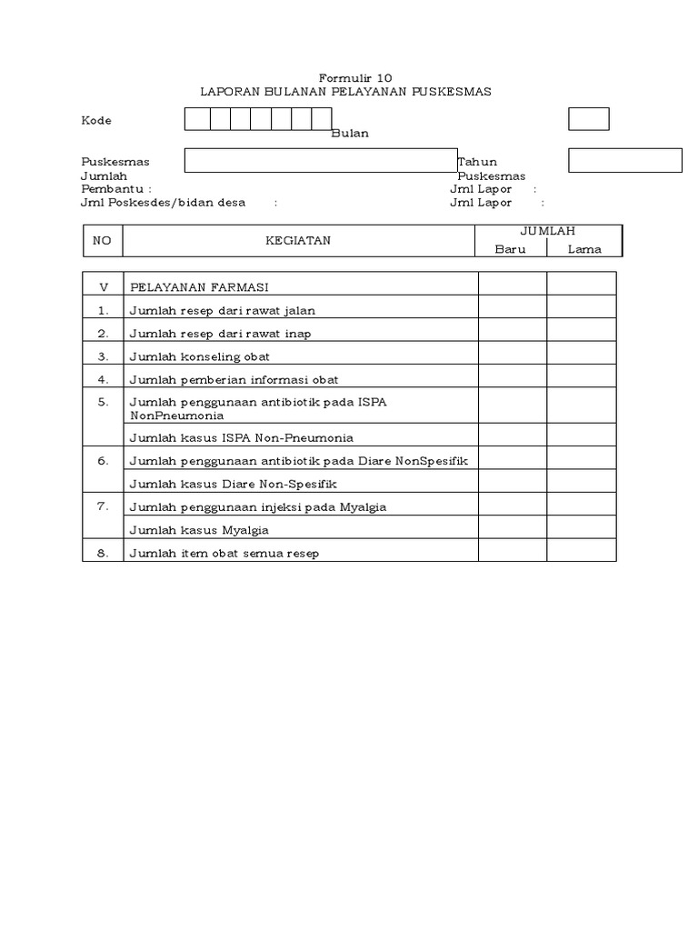Form PELAYANAN FARMASI | PDF