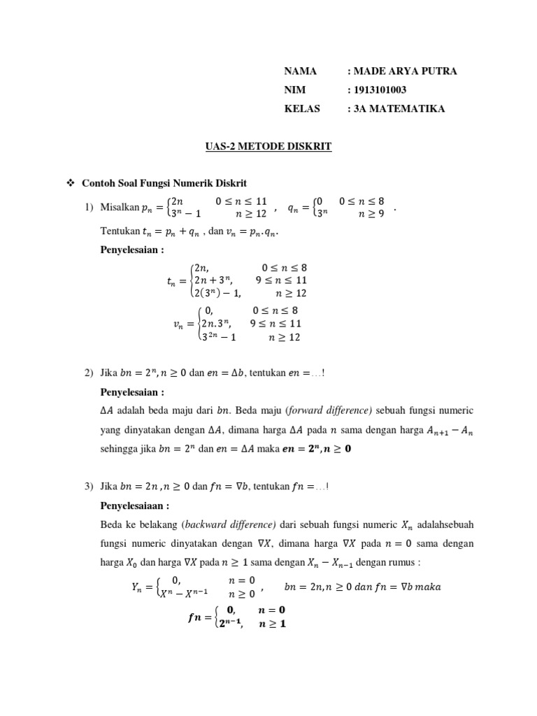 Contoh Soal Metode Diskrit Matematika | PDF