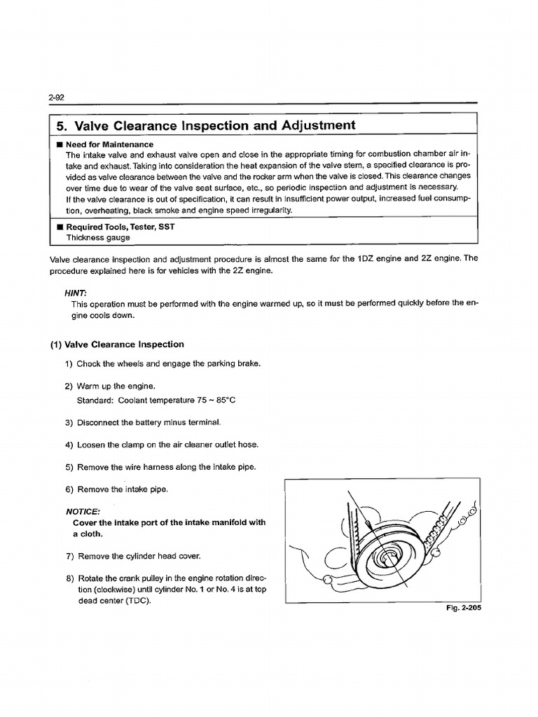 Setting Valve Clearance Diesel Engine | PDF