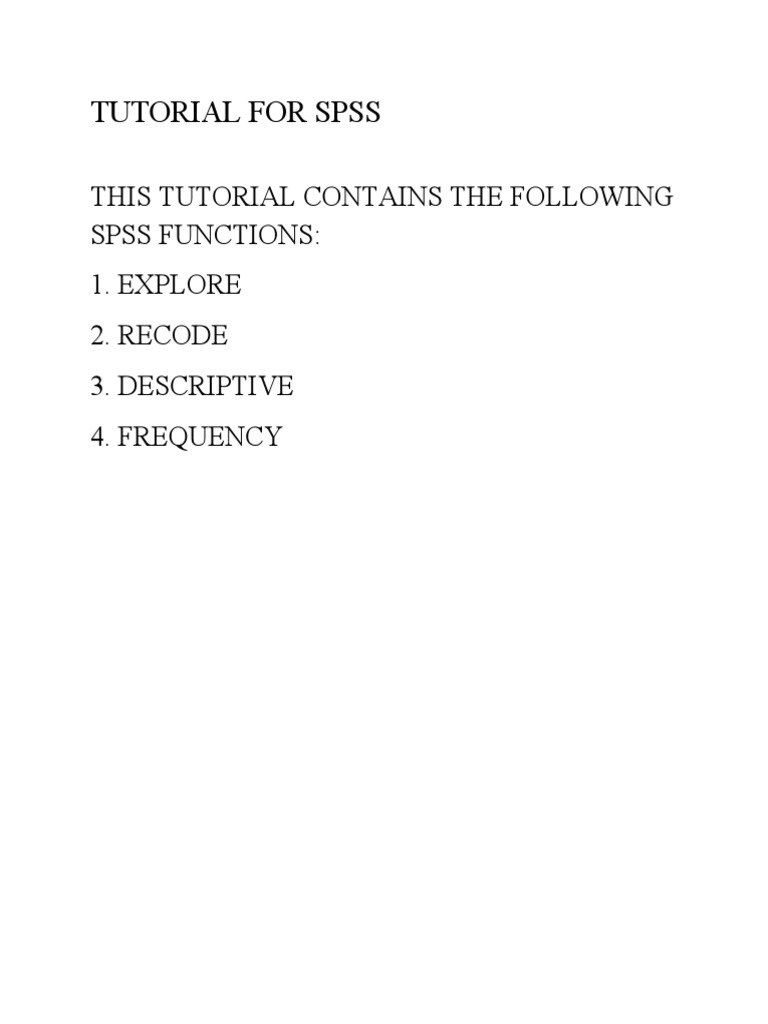 Essential SPSS functions tutorial | PDF | Statistics | Median