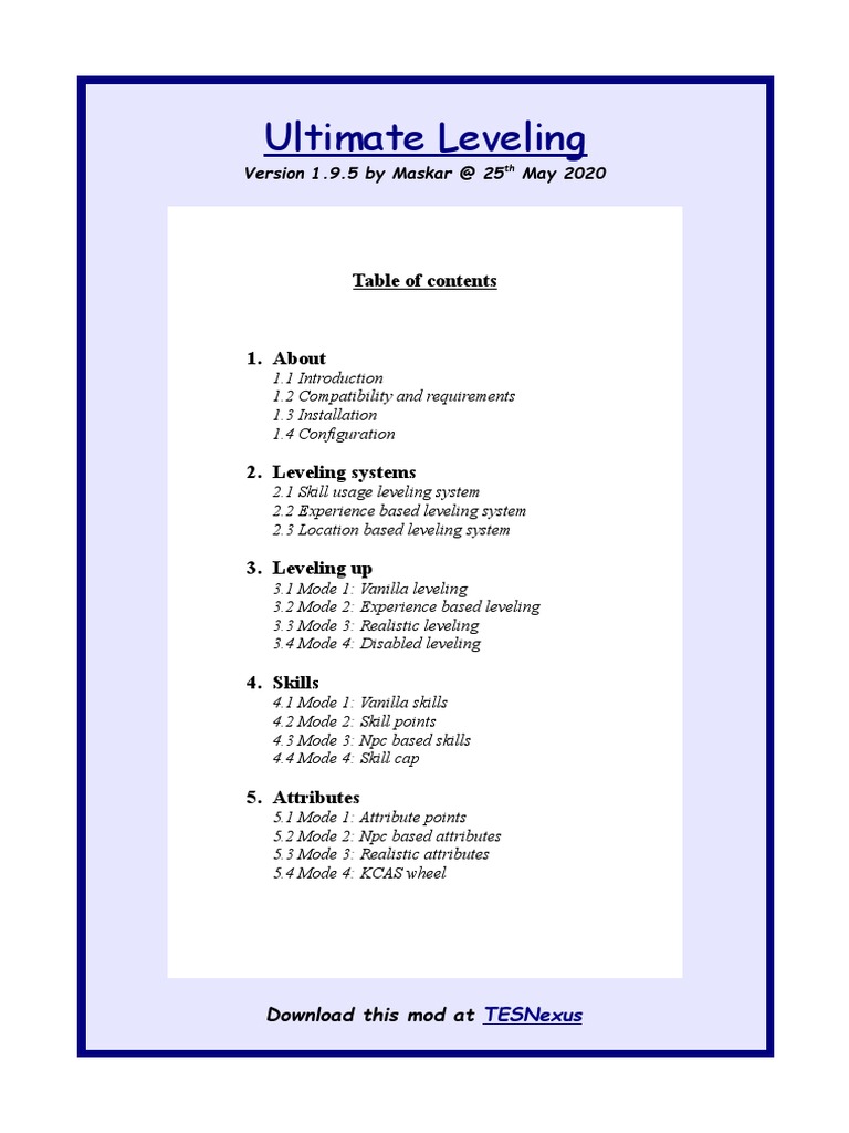Ultimate Leveling Readme | PDF | Computer File | Role Playing Games
