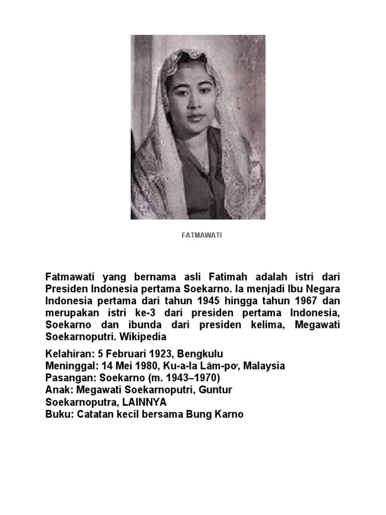Biografi Fatmawati Soekarno | PDF | Ilmu Sosial | Sejarah