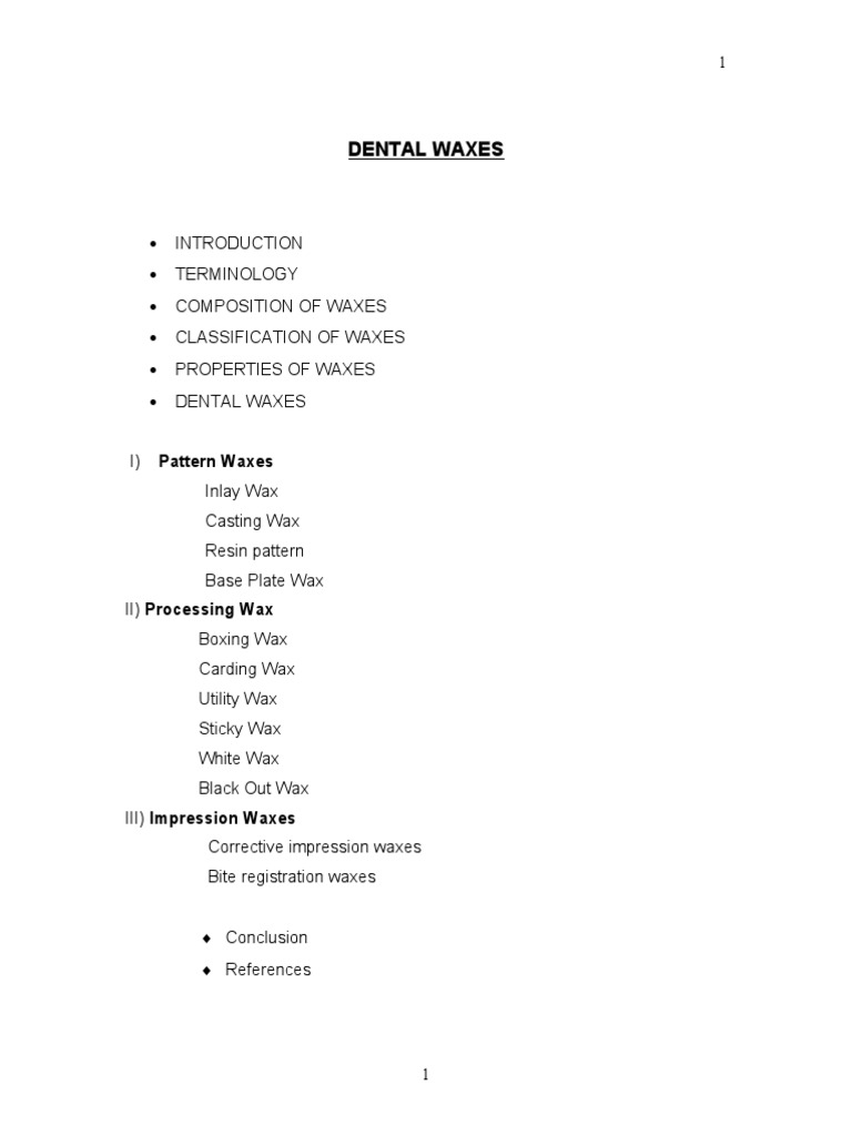 Dental Waxes 1 | PDF | Wax | Thermal Expansion