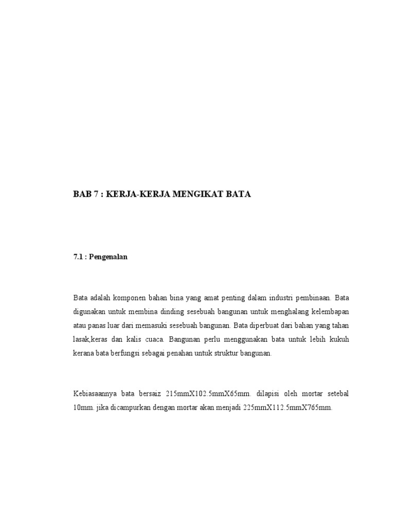 BAB 7 (Kerja Bata) | PDF
