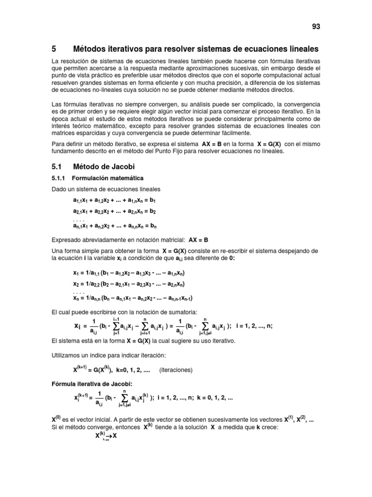 Metodo de Jacobi - Gauss Seidel | PDF | Sistema de ecuaciones lineales | Matriz (Matemáticas)