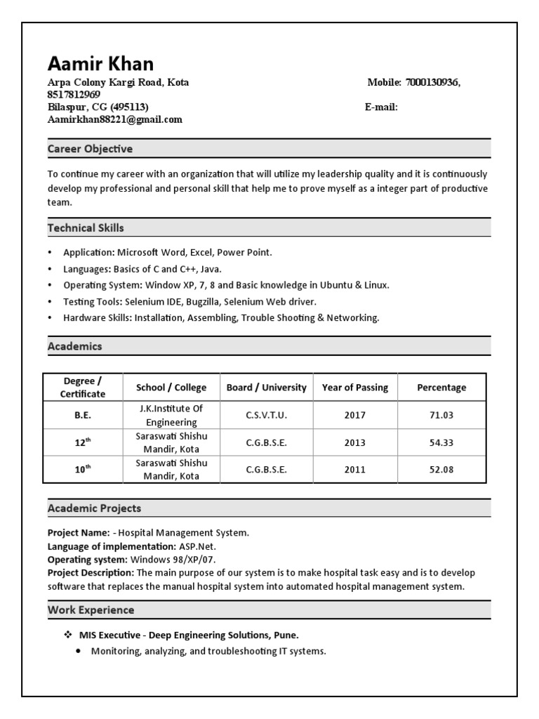 Aamir Resume (Pune Address) | PDF | Selenium (Software) | Microsoft Excel