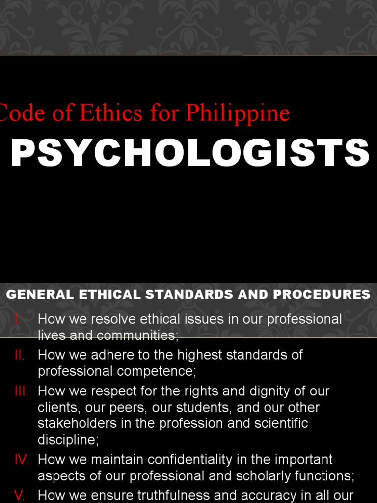 Psychologists: Code of Ethics For Philippine | PDF | Confidentiality ...