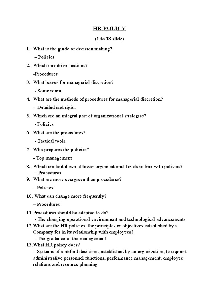 HR Policy Framework and Objectives | PDF | Policy | Human Resources