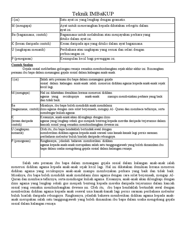 Teknik IMBaKUP | PDF