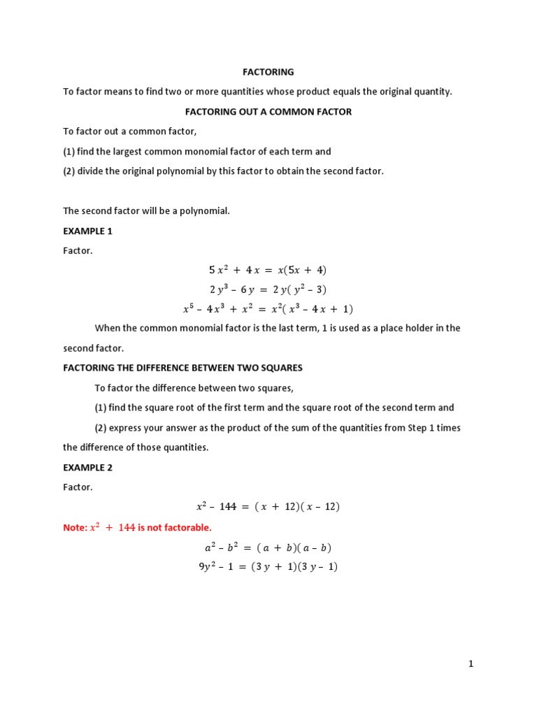 Method of Factoring | PDF | Factorization | Numerical Analysis