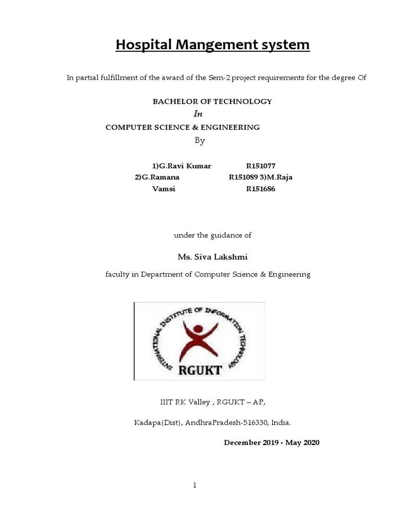 Hospital Management System | PDF | Html Element | Html