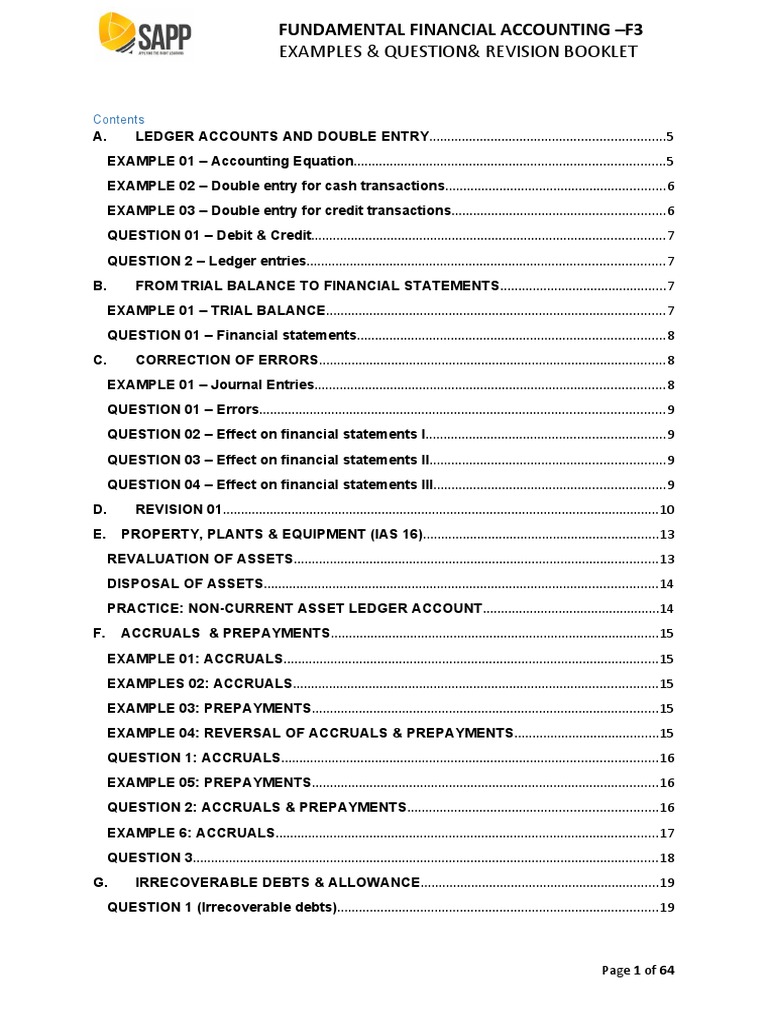Financial Accounting F3 Guide | PDF | Debits And Credits | Bookkeeping