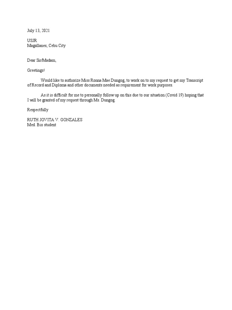 Request Letter | PDF