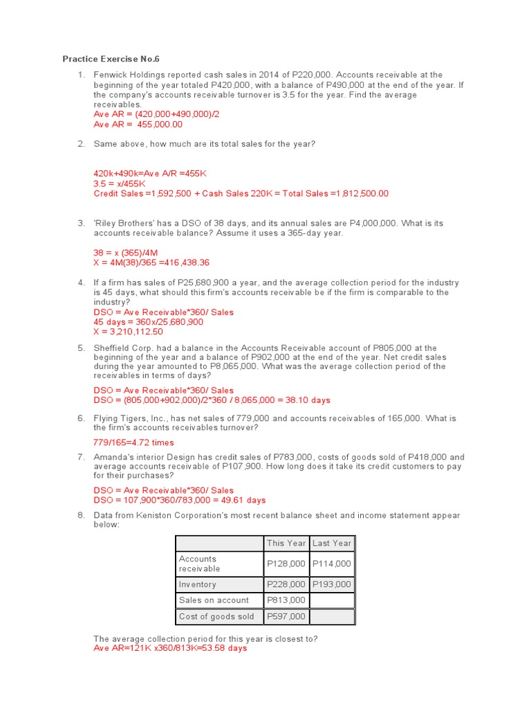 Module 4. Practice Set 6 Answers | PDF | Cost Of Goods Sold | Money