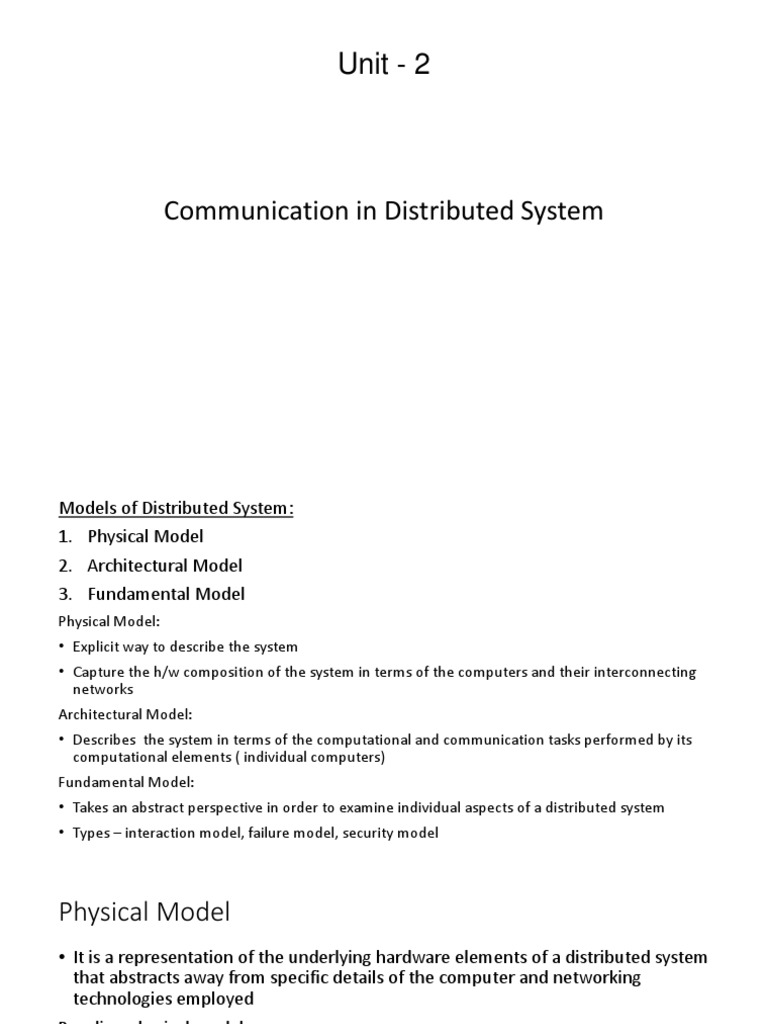 Models and Architectures of Distributed Systems | PDF | Port (Computer ...