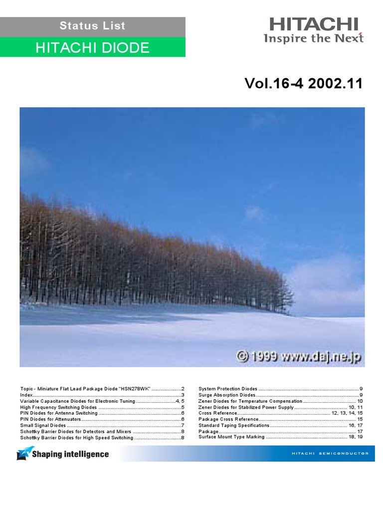 Miniature Flat Lead Package Diode “HSN278WK” Review | PDF | Diode ...