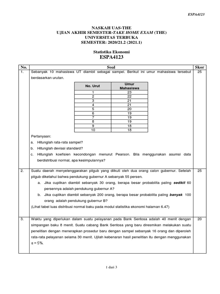 Naskah ESPA4123 The 1 | PDF