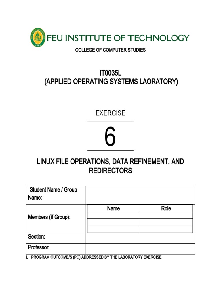 Laboratory Exercise 6 | PDF | Computer File | Filename