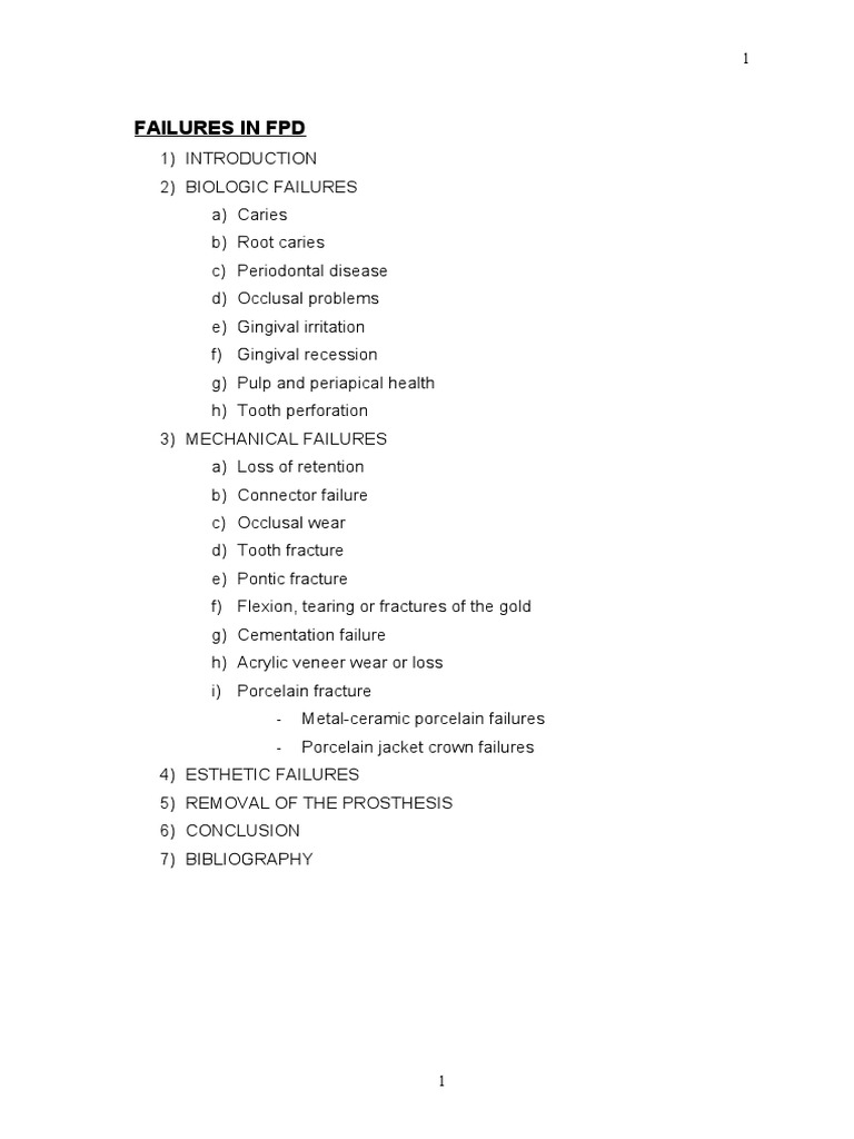 FFPD Failures 1 | Download Free PDF | Periodontology | Dentistry