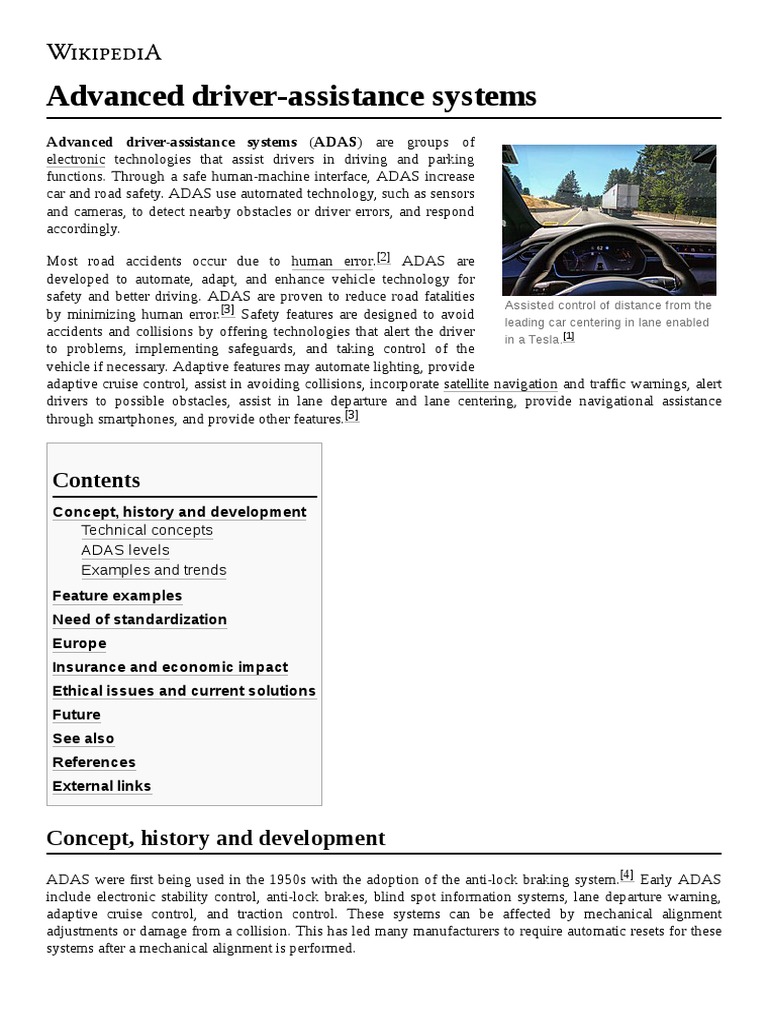 Advanced Driver-Assistance Systems | PDF | Transportation Engineering ...