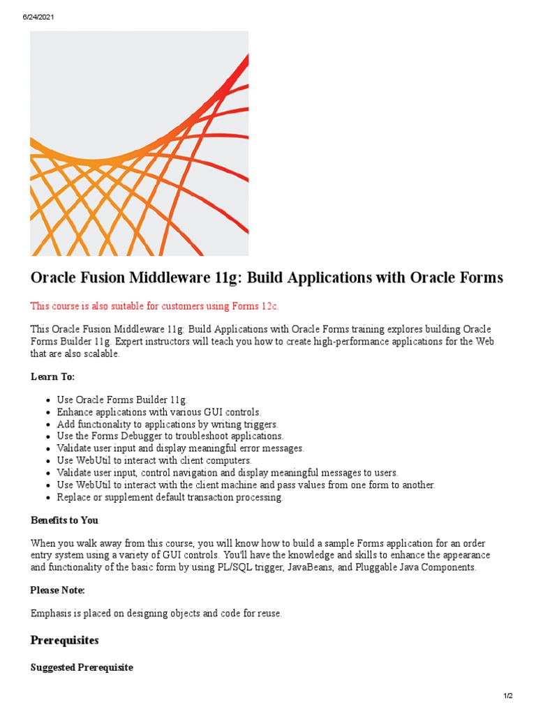 03 - Oracle Fusion Middleware 11g Build Applications With Oracle Forms | Download Free PDF ...