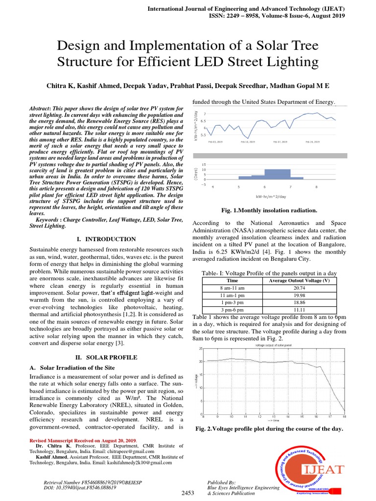 Design and Implementation of A Solar Tree Structure For Efficient LED ...