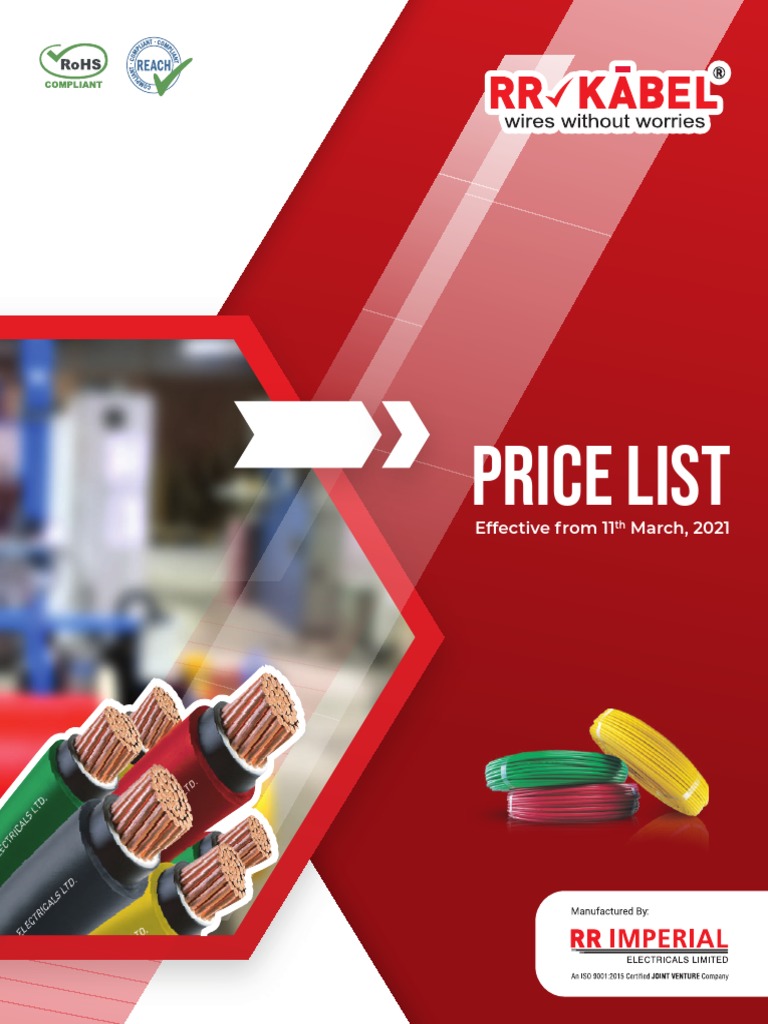 RR Kabel Price List 11.03.21 | PDF | Wire | Insulator (Electricity)