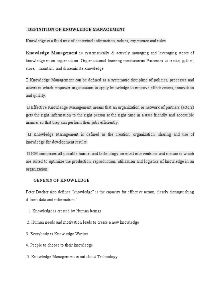Understanding Knowledge Management Concepts | PDF | Tacit Knowledge | Knowledge Management
