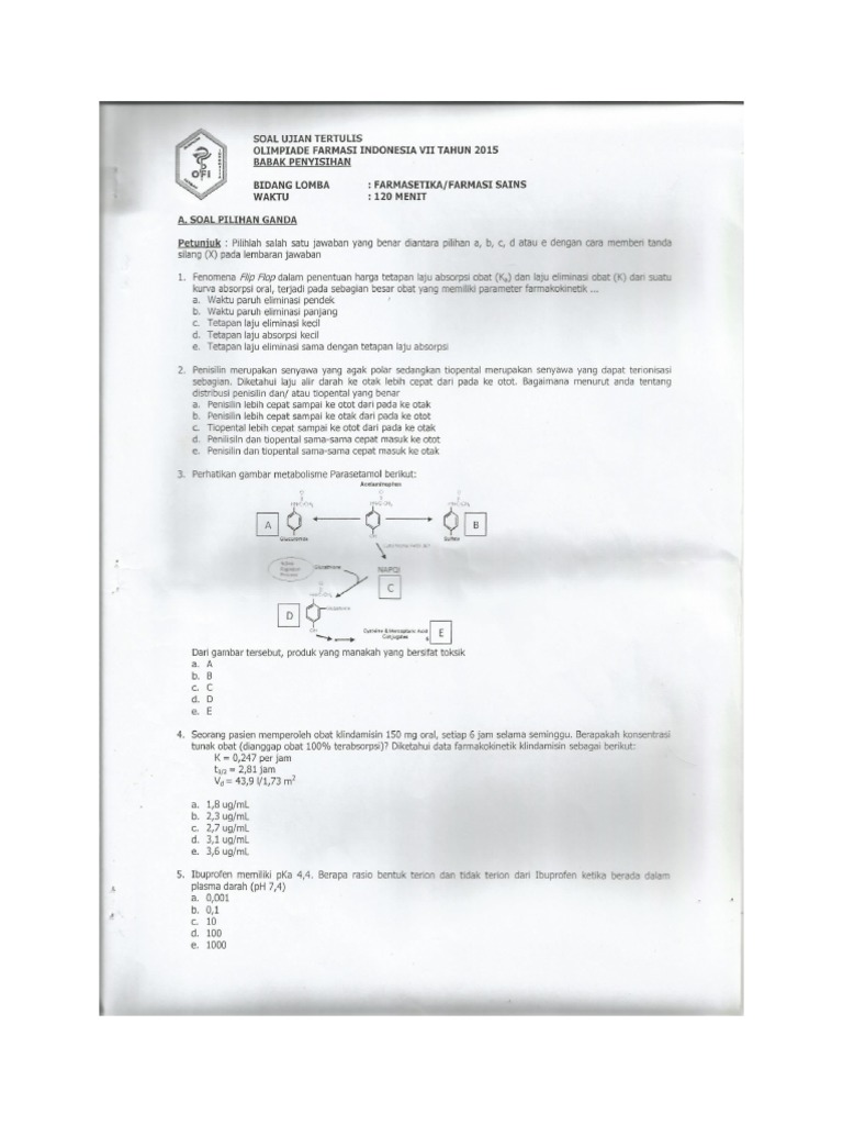 Soal Ofi Farmasetika 2015 | PDF