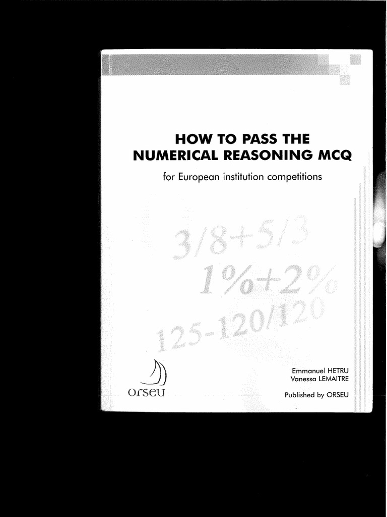 Epso Book 2010 - Numerical - Part 1 | PDF