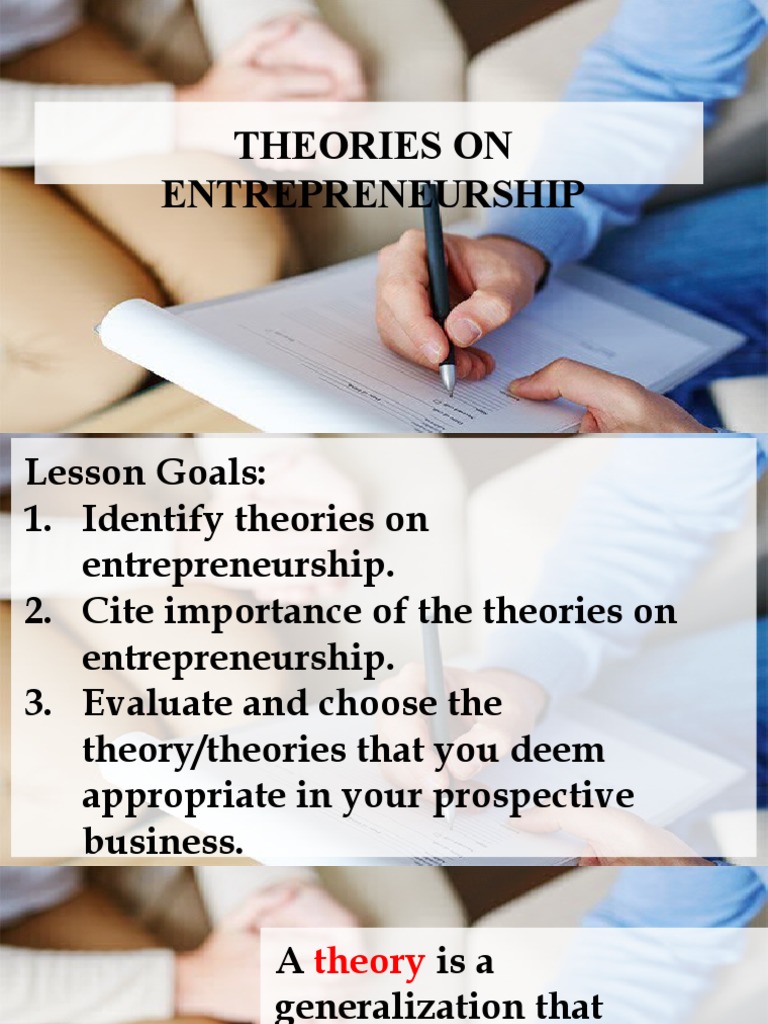 Lesson 3 - THEORIES OF ENTREPRENEURSHIP | PDF | Entrepreneurship | John ...