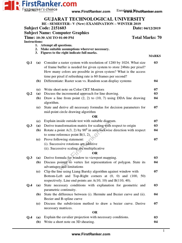 Gujarat Technological University: Subject Code: 2151603 Date: Subject ...