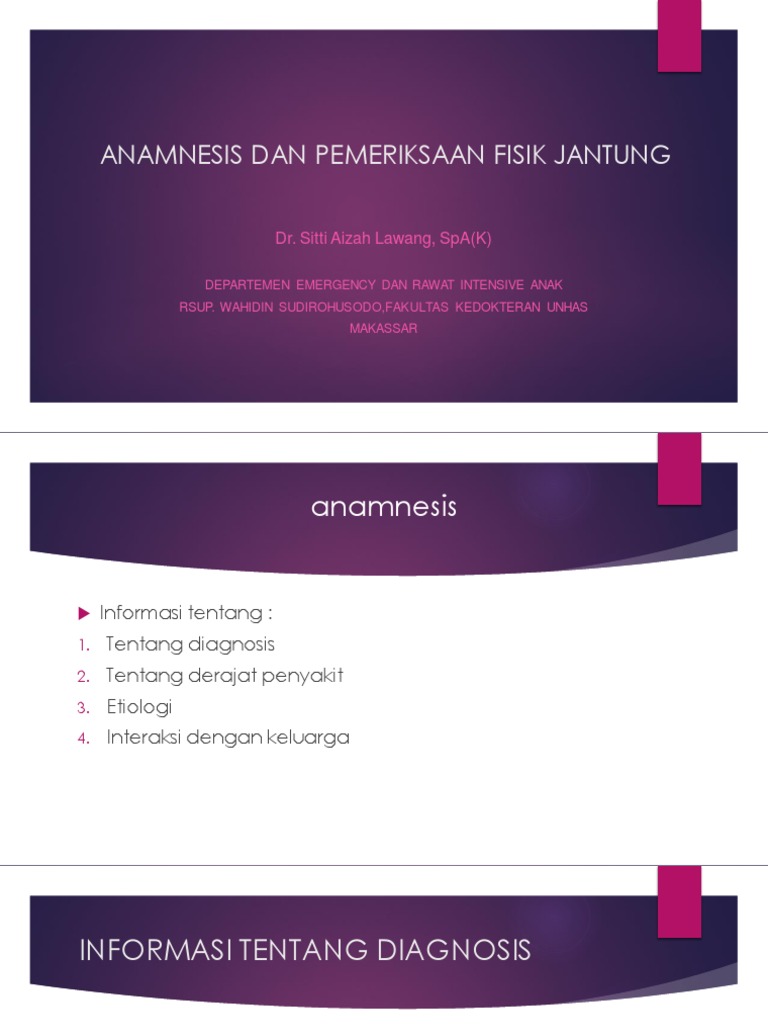 Anamnesis dan Pemeriksaan Jantung Anak | PDF | Sains & Matematika