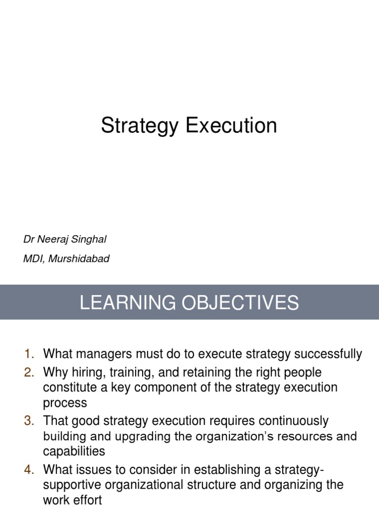 S 2, 3 Strategy Execution | PDF | Strategic Management | Outsourcing