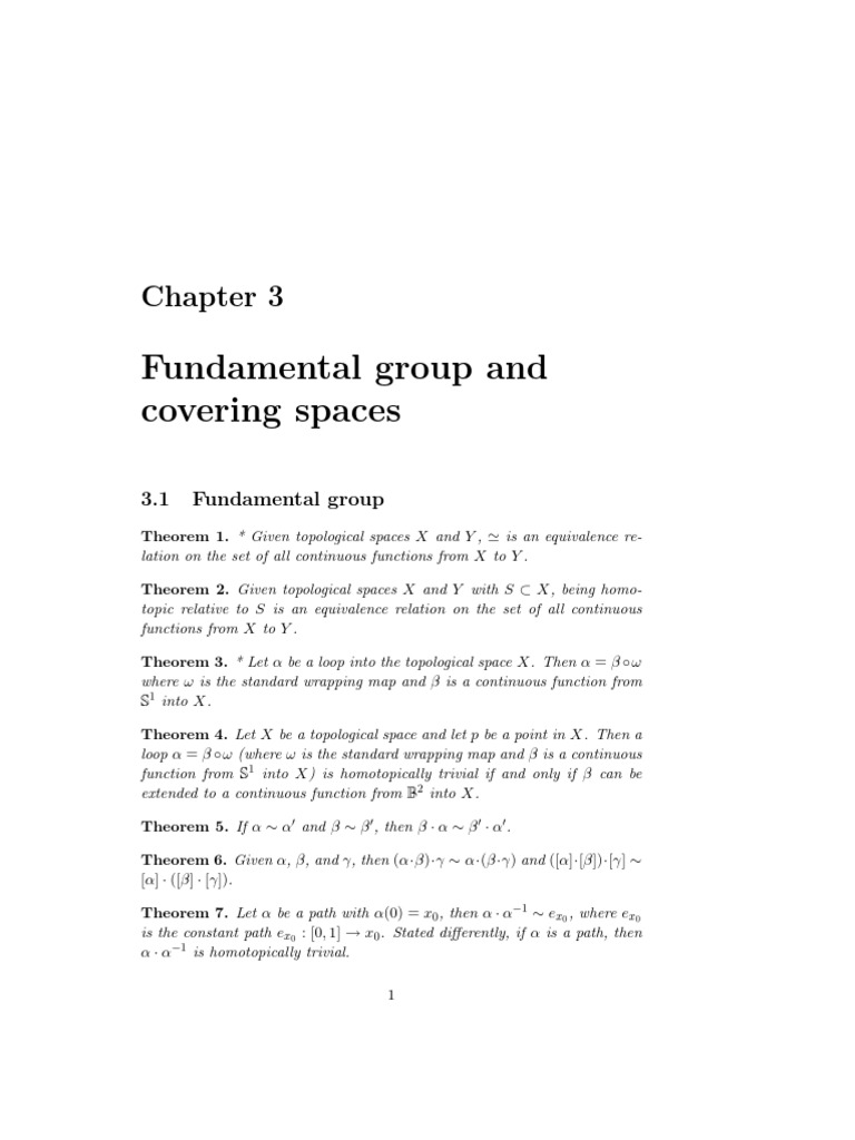 Fundamental Group and COVERING SPACES | PDF | Algebraic Topology ...