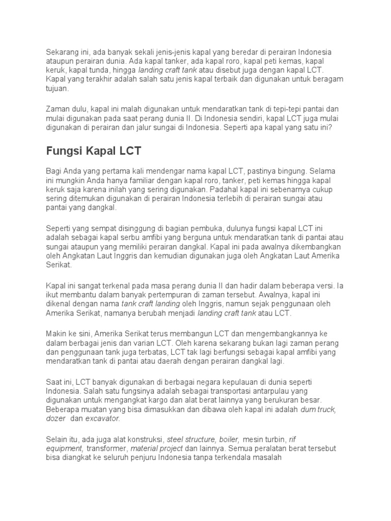 Kapal LCT | PDF