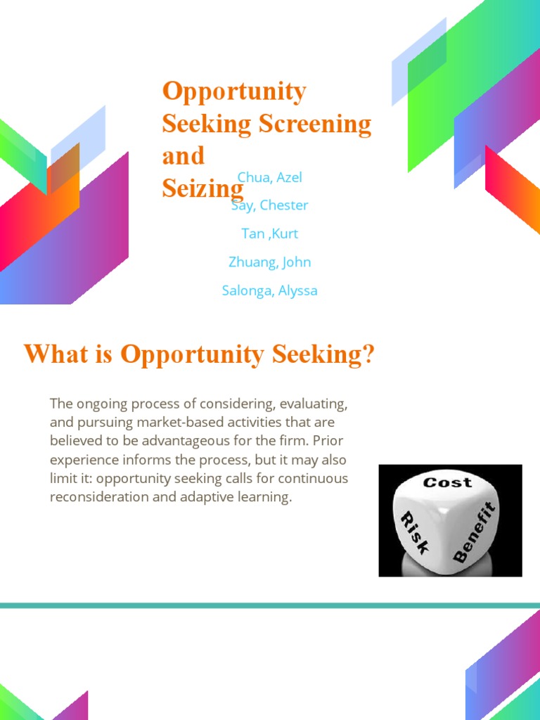 Opportunity Seeking and Seizing Explained | PDF | Entrepreneurship ...