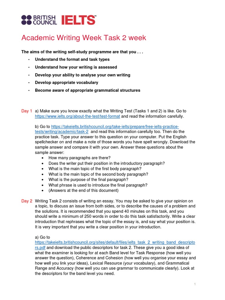 4-Writing Task 2 Week | PDF | Essays | Paragraph