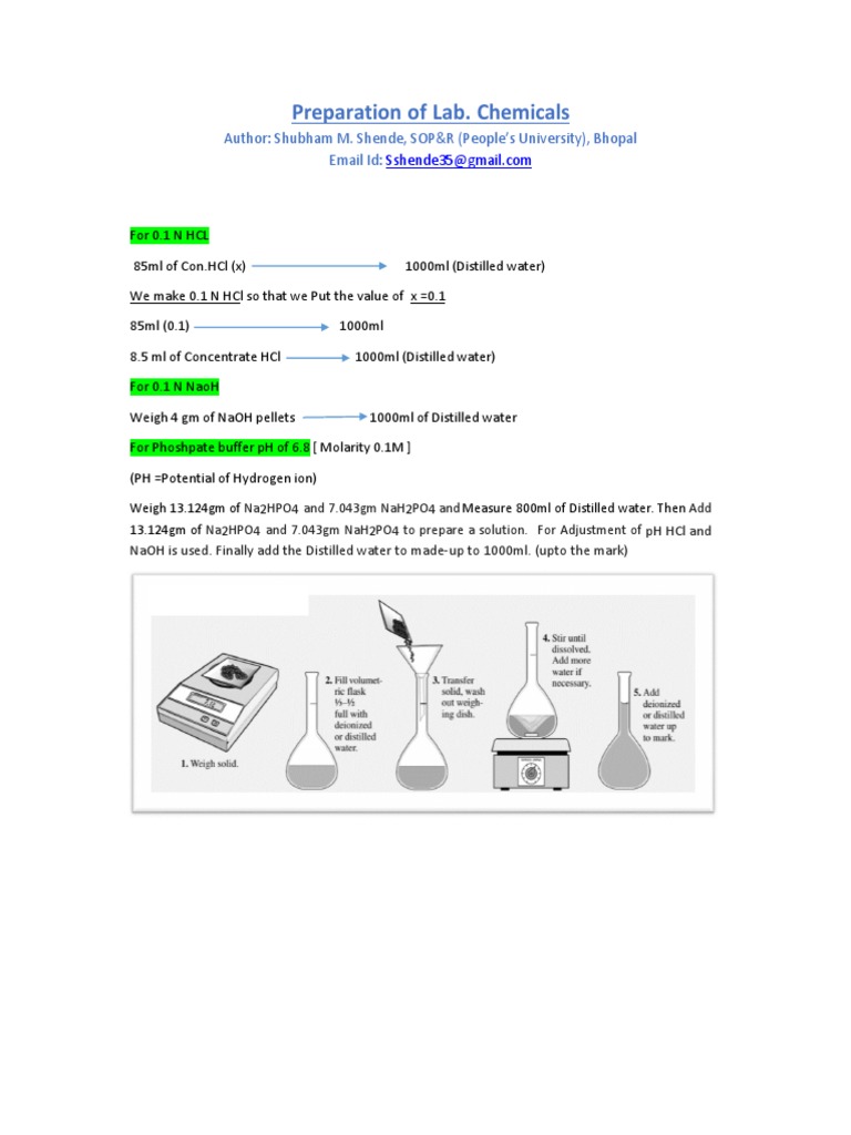 Lab Chemical Preparation Guide | PDF | Cooking, Food & Wine | Language ...