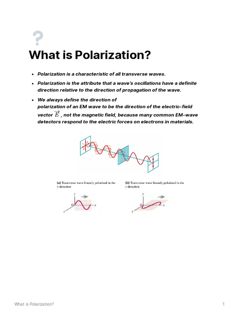 What Is Polarization? 1 | PDF | Polarization (Waves) | Mechanics