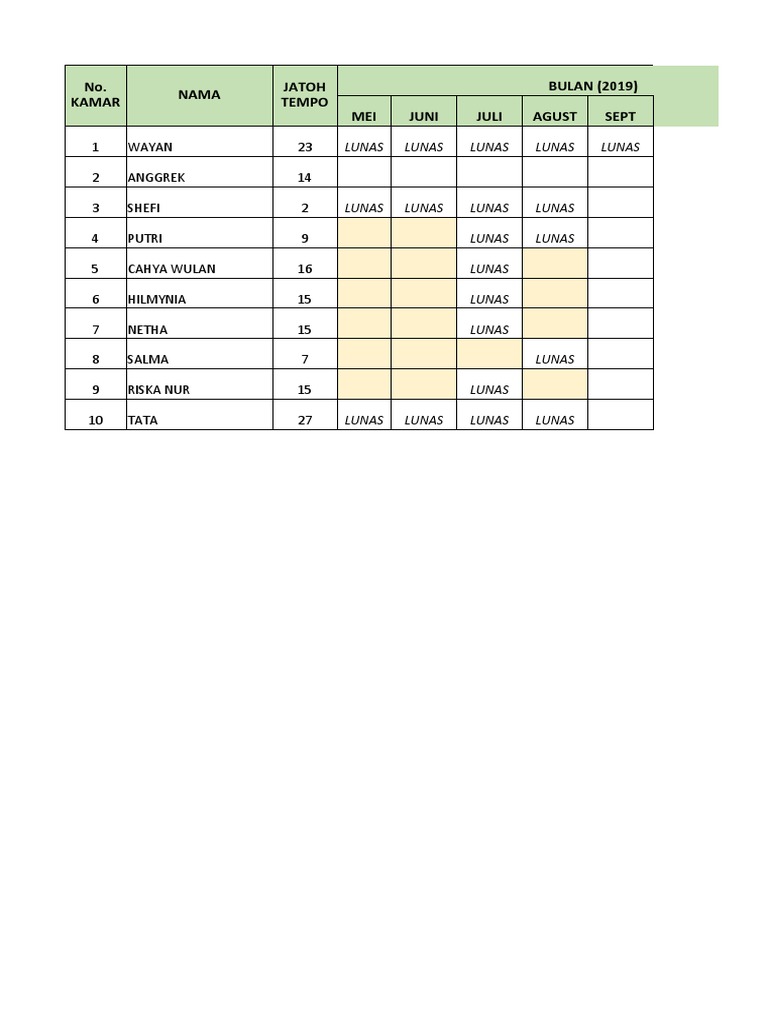 Kwitansi Kos Format 1 | PDF