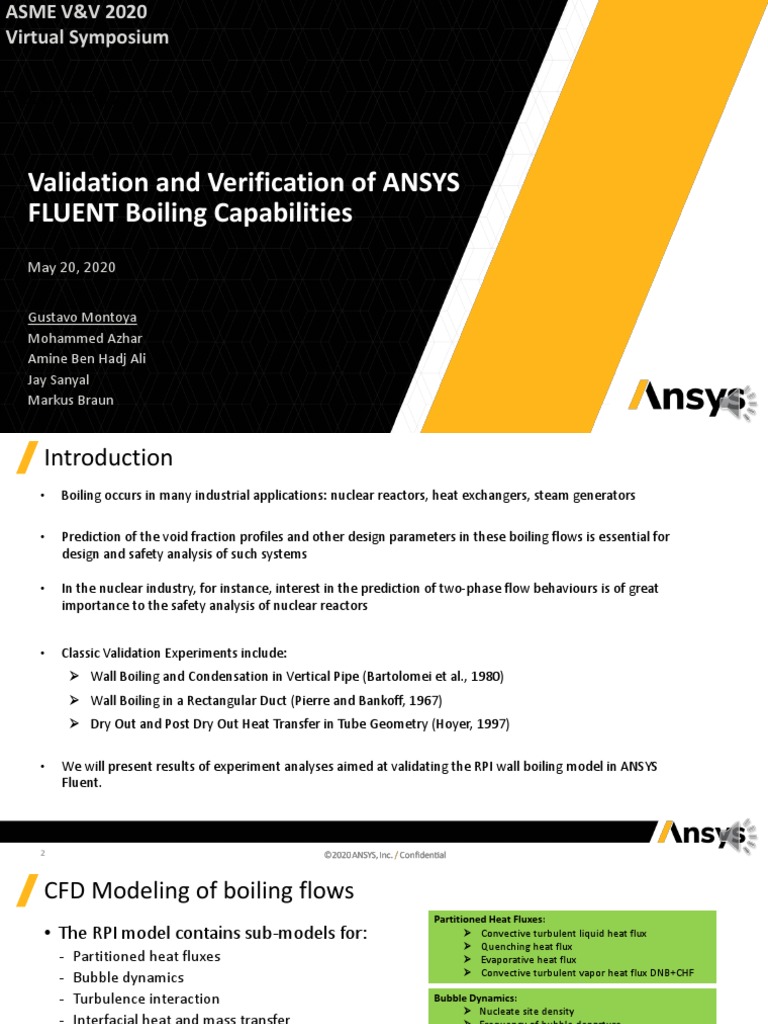 Validation and Verification of ANSYS FLUENT Boiling Capabilities | PDF | Boiling | Heat Transfer