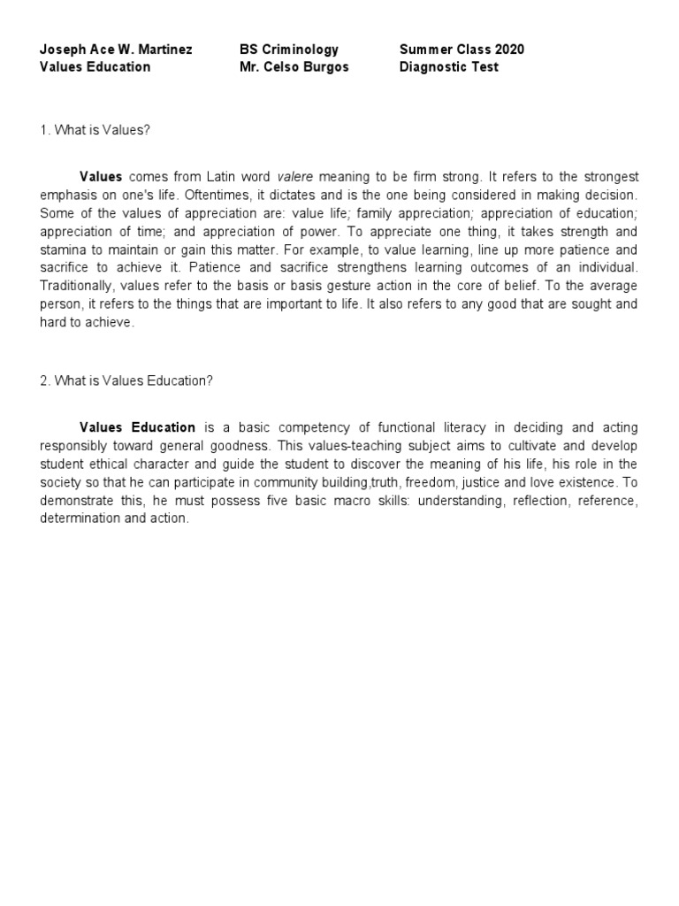 Val Ed | PDF | Morality | Value (Ethics)